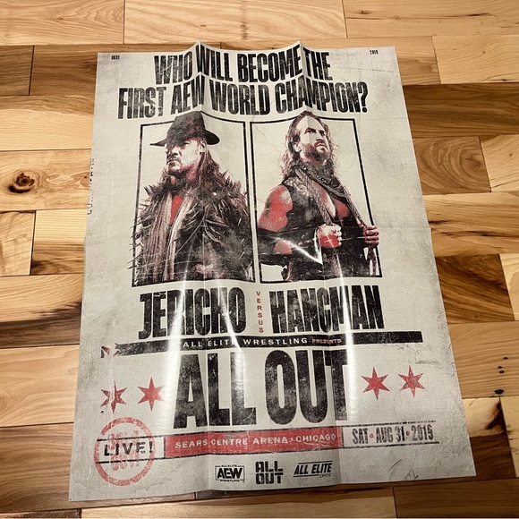 Aew | Other | Aew All Out Wrestling Poster Chris Jericho And Adam Page ...